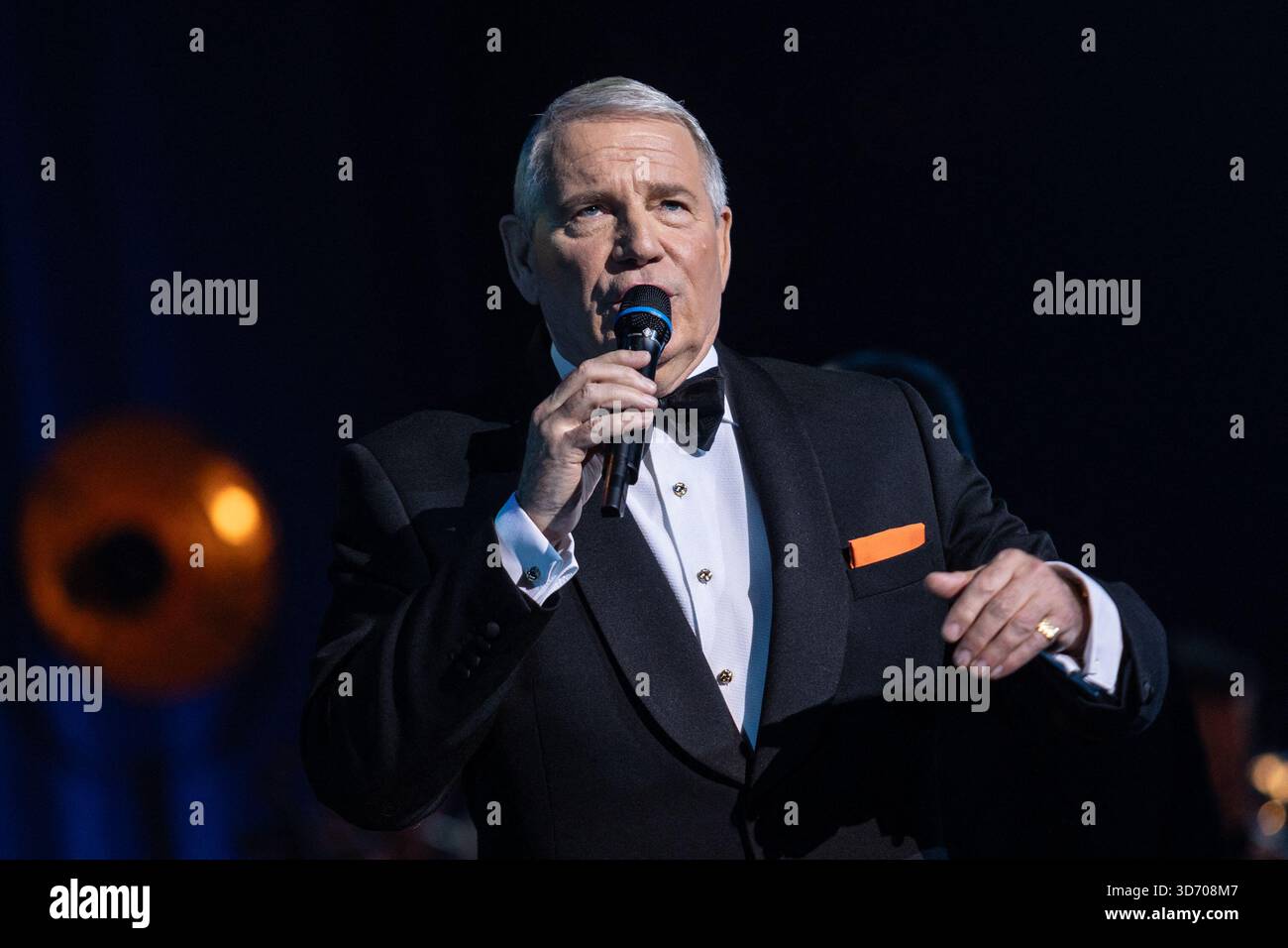 Singer Stephen Triffitt as Frank Sinatra perform at The Voice Is Back ...