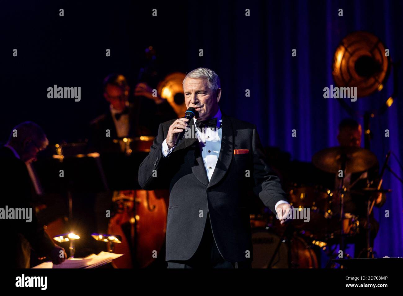 Singer Stephen Triffitt as Frank Sinatra perform at The Voice Is Back ...