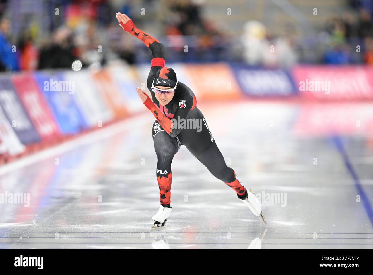 CALGARY, AB - NOVEMBER 22: Beatrice Lamarche (CAN) races during the 1st ...