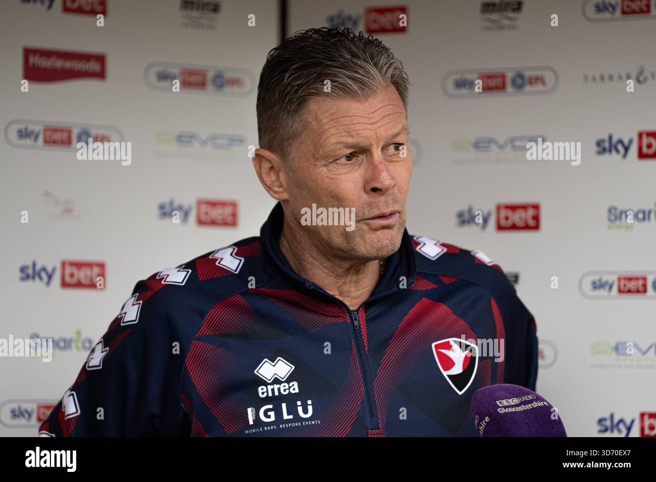 Cheltenham, England, UK, 22 November 2025. Steve Cotterill, manager of ...