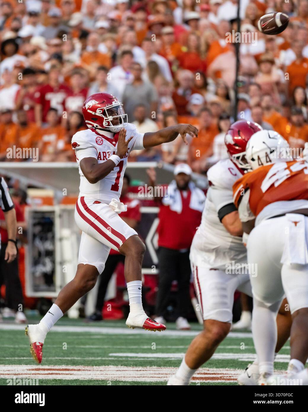 Nov 22, 2025. KJ Jackson (7) of the Arkansas Razorbacks vs the Texas ...
