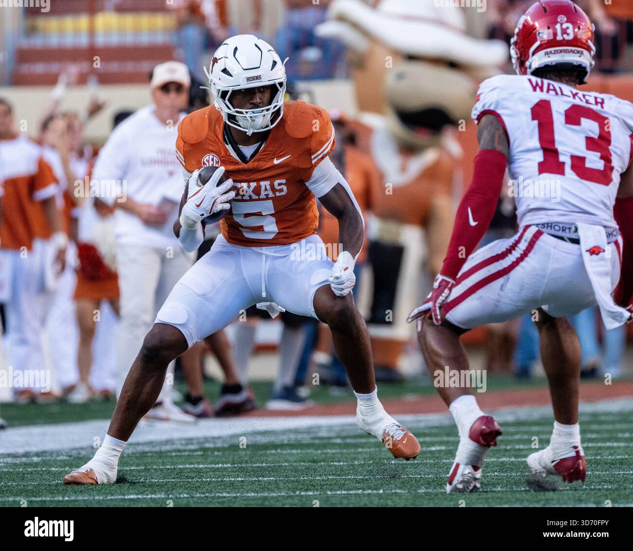 Nov 22, 2025. Quintrevion Wisner (5) of the Texas Longhorns in action ...