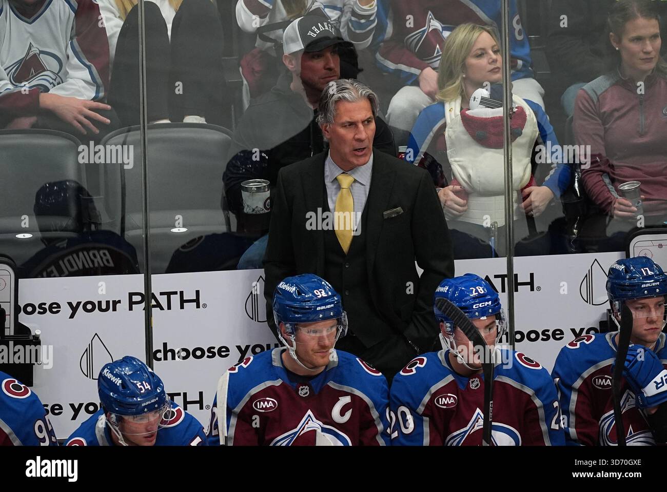 Colorado Avalanche head coach Jared Bednar in the first period of an ...
