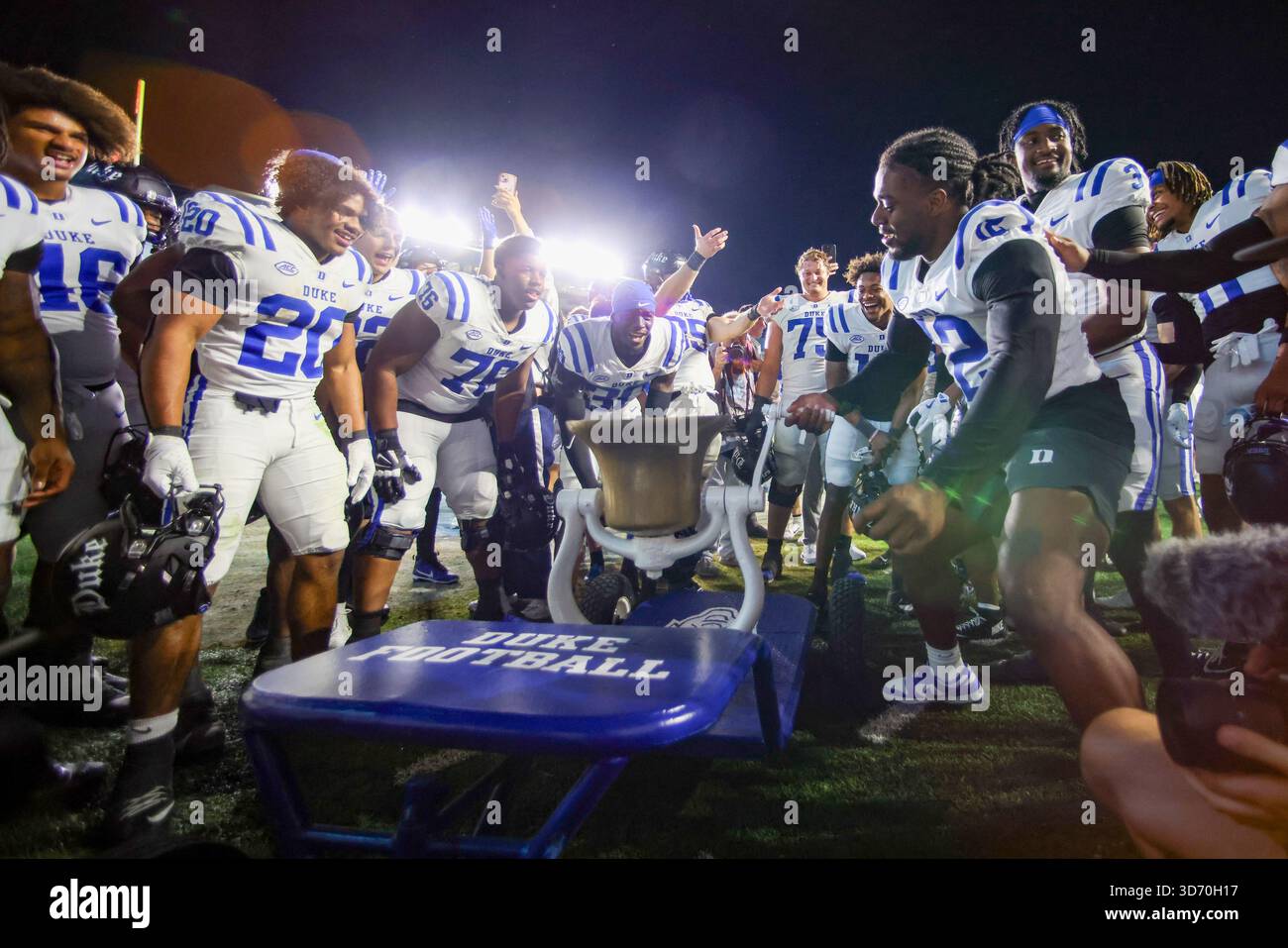 CHAPEL HILL, NC - NOVEMBER 22: The Duke Blue Devils celebrate with the ...