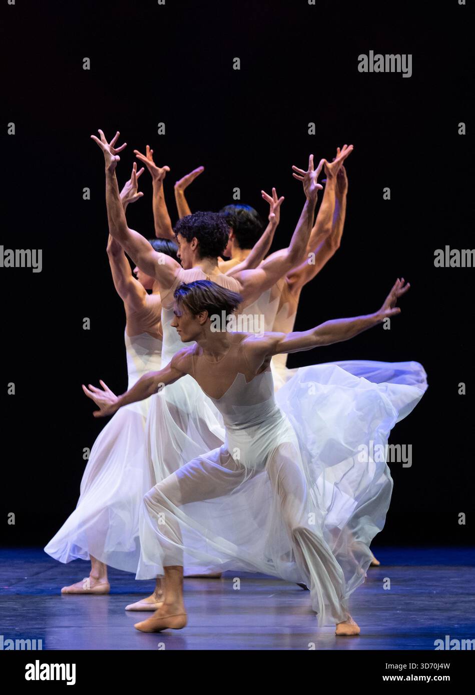 Dancers of Dutch National Ballet perform 'The Chairman Dances' choreographed by Ted Brandsen as ...