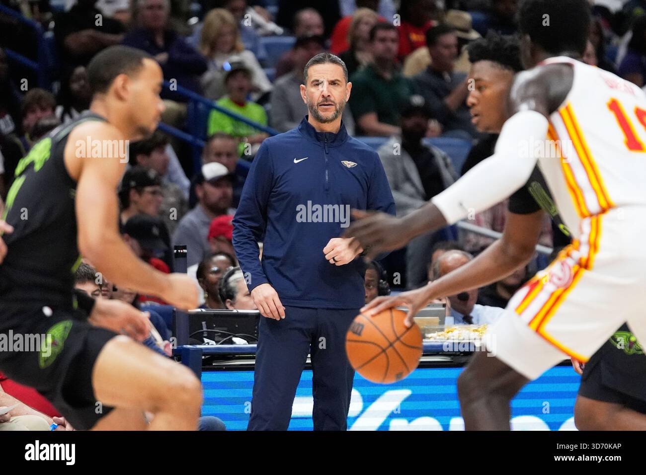 New Orleans Pelicans interim head coach James Borrego watches from the ...
