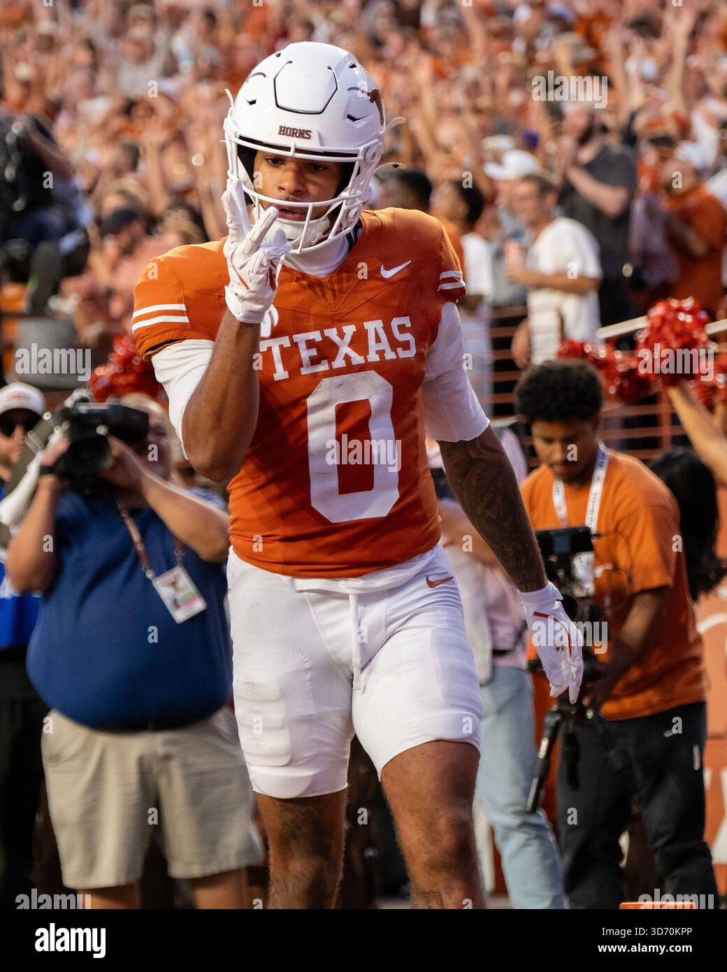 Nov 22, 2025. DeAndre Moore Jr (0) of the Texas Longhorns in action vs ...