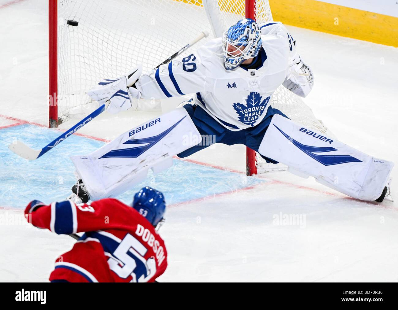 Montreal Canadiens Noah Dobson 53 Scores Against Toronto Maple Leafs