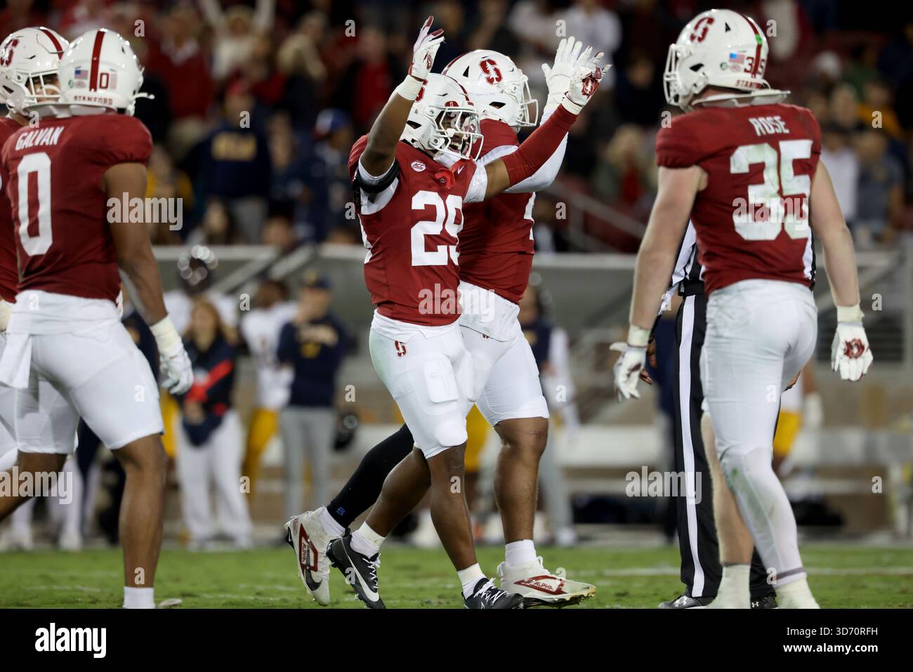 Stanford safety Darrius Davis (29) celebrates after scoring a touchdown ...