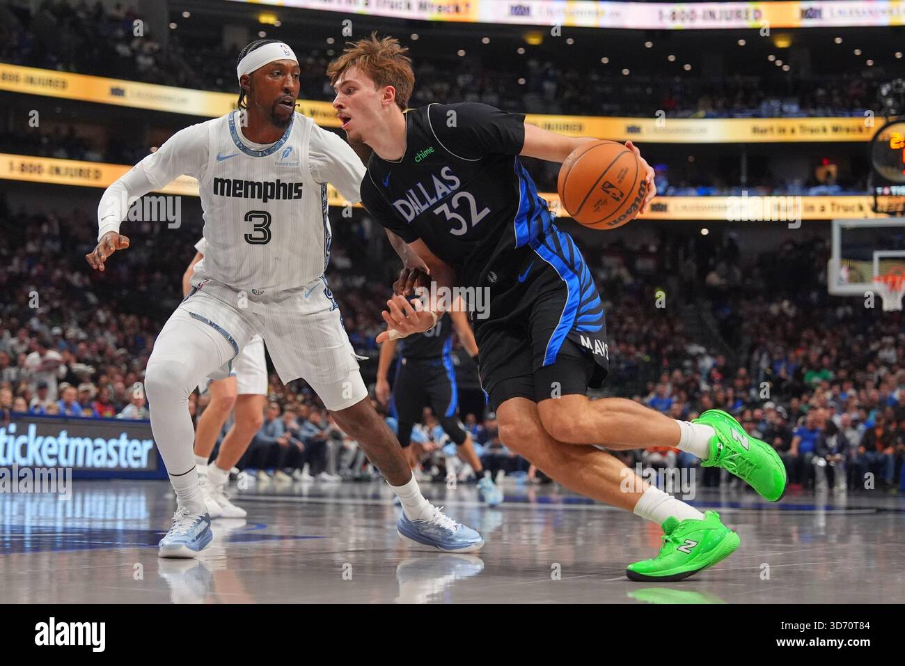 Dallas Mavericks forward Cooper Flagg (32) drives against Memphis ...