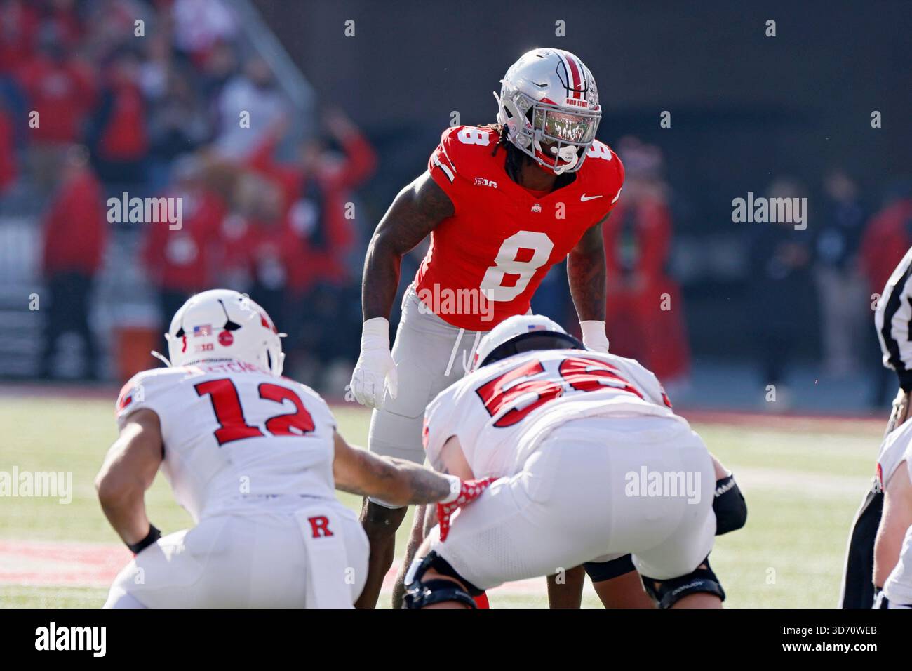 Ohio State linebacker Arvell Reese plays against Rutgers during an NCAA ...