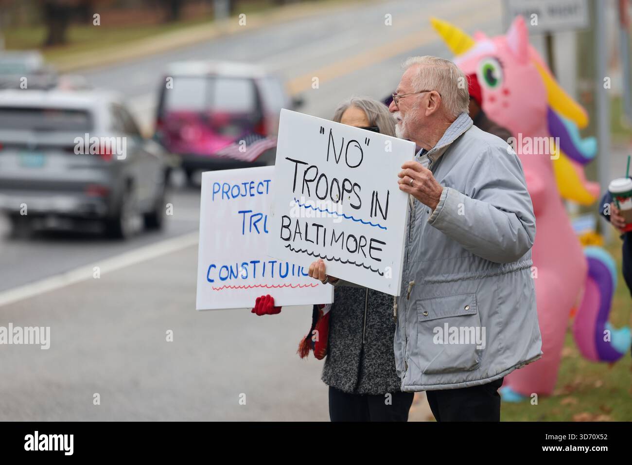November 22, 2025, Owings Mills, Baltimore. People gather in front of a ...