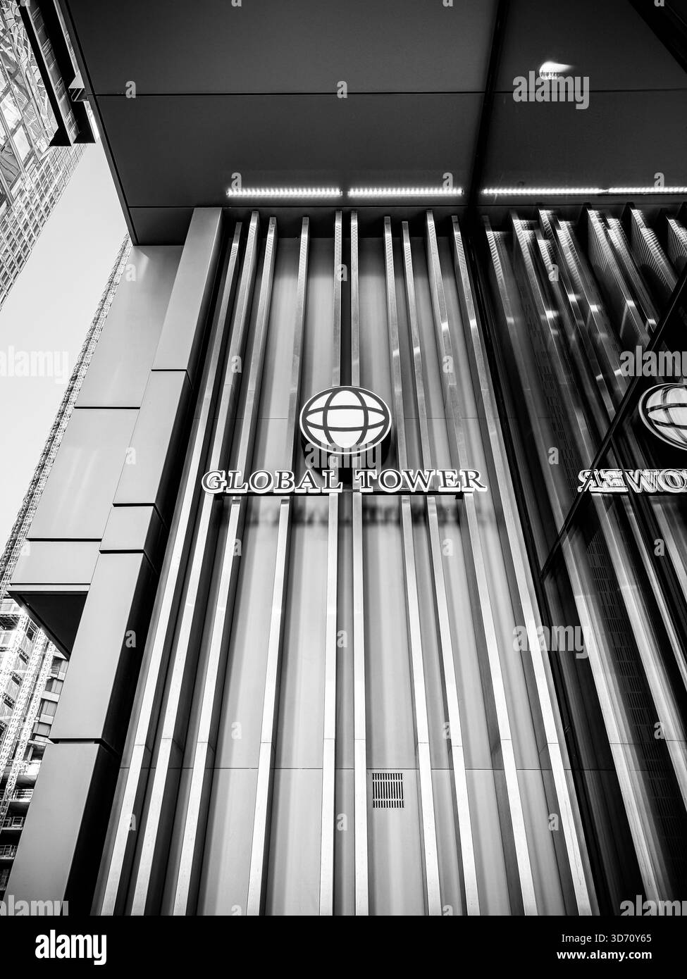 Entrance façade of the Commerzbank Tower, designed by Norman Foster ...