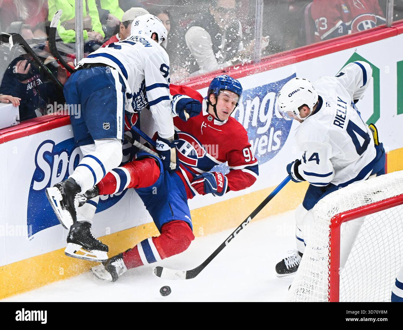 Toronto Maple Leafs' Morgan Rielly moves the puck as Maple Leafs ...