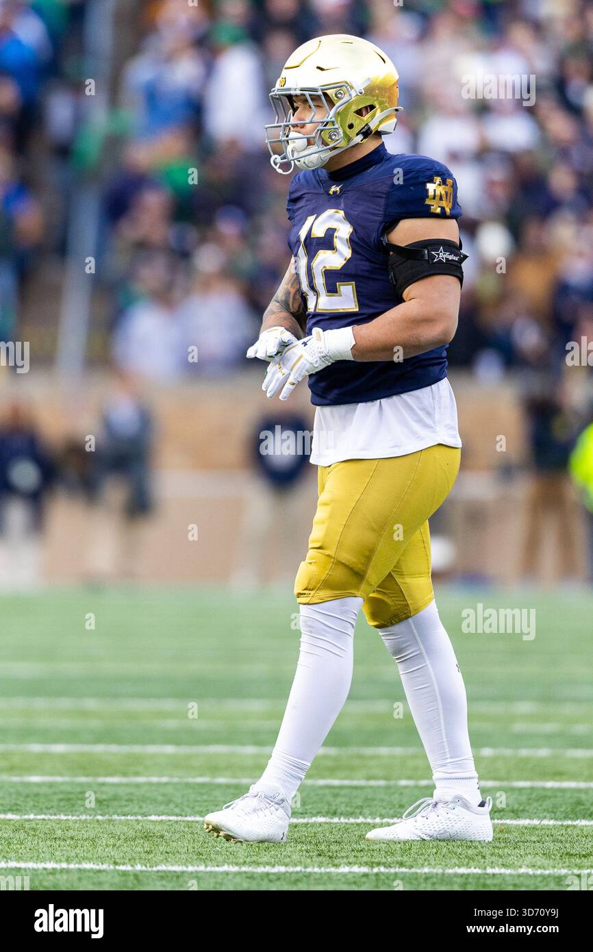 November 22, 2025: Notre Dame defensive lineman Jordan Botelho (12 ...