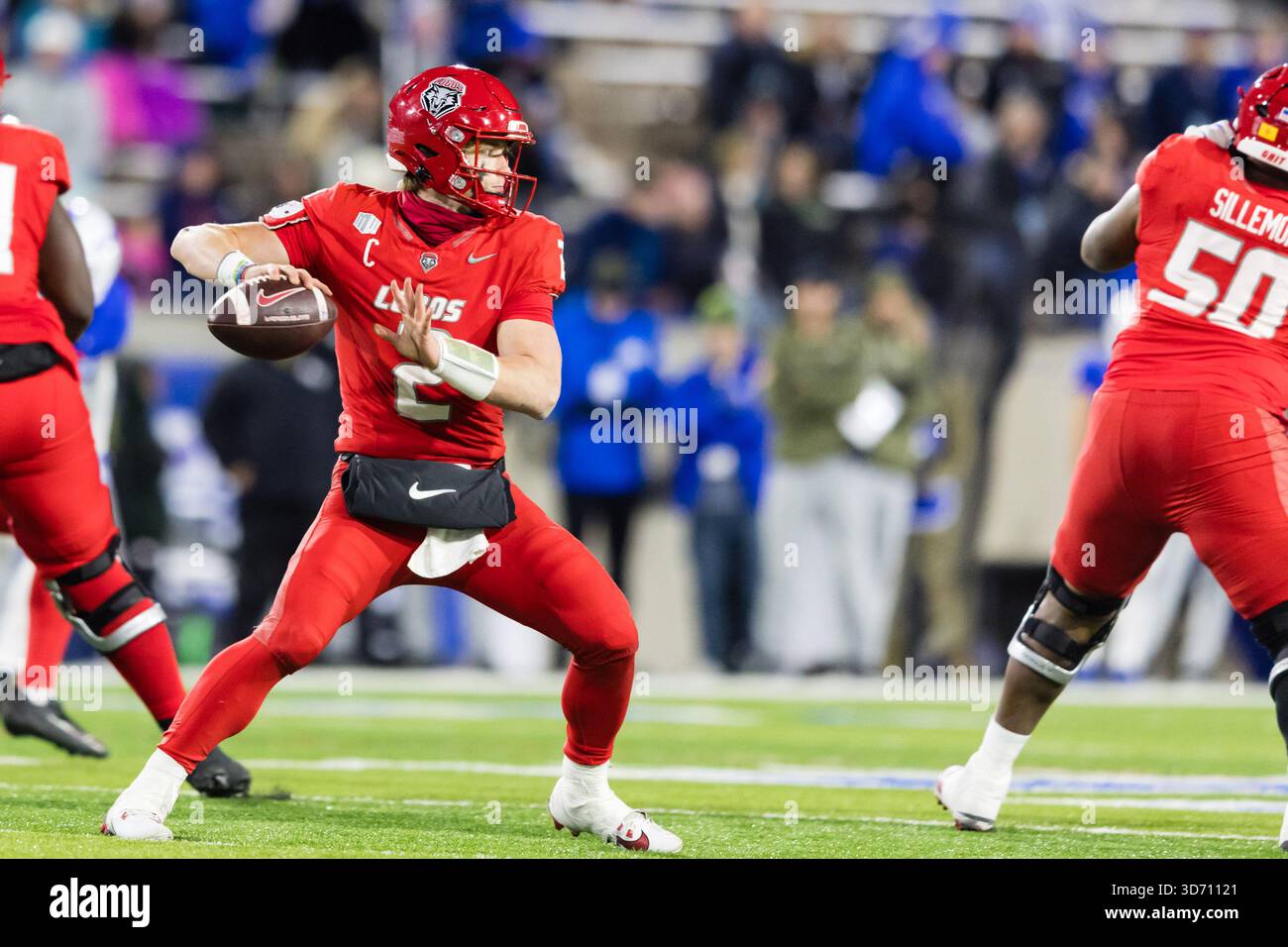 November 22, 2025: New Mexico quarterback Jack Layne (2) throws the ...