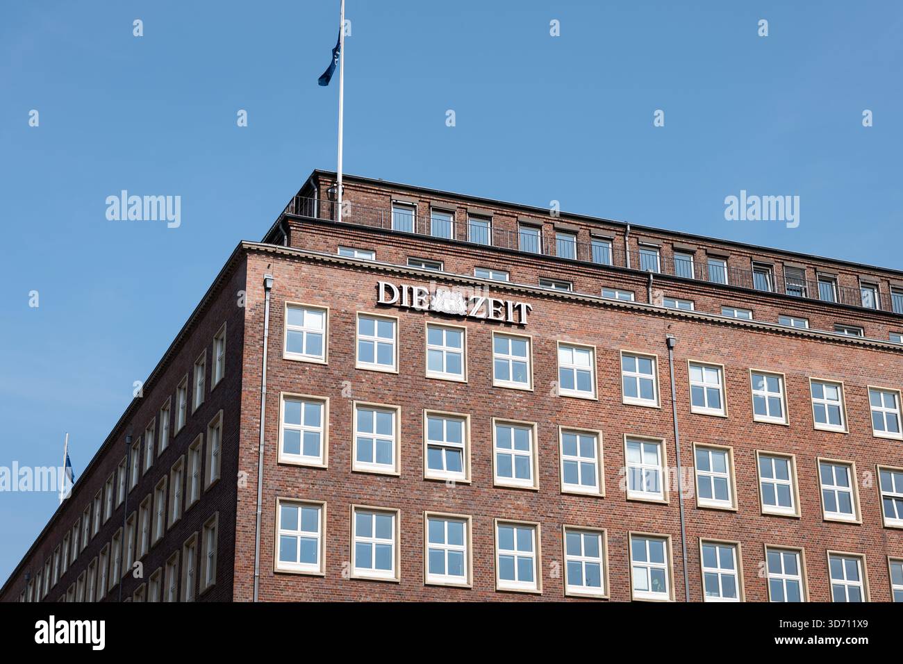Die Zeit logo sign of the weekly newspaper. The signage is at the ...