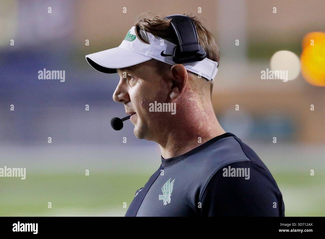 North Texas head coach Eric Morris stands on the sideline during the ...
