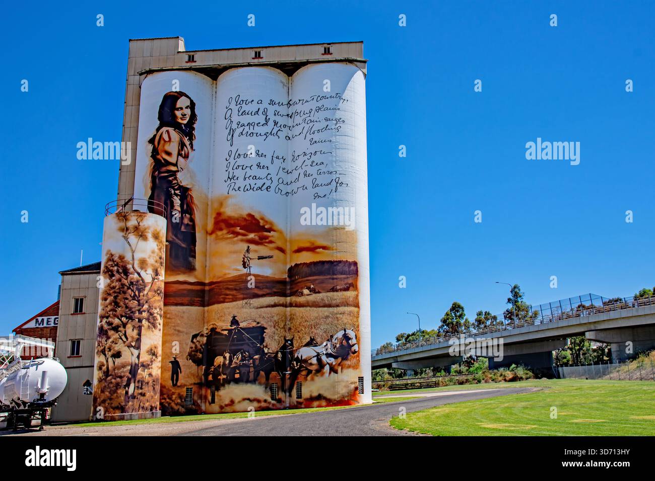 Silo Art by Heesco celebrating poet Dorothea Mackellar's well known 2nd ...
