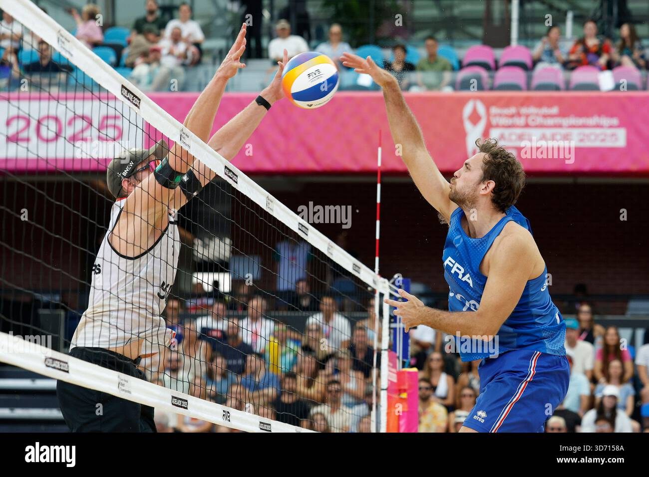 Nils Ehlers, left, of Germany blocks Arnaud Gauthier-Rat of France in ...