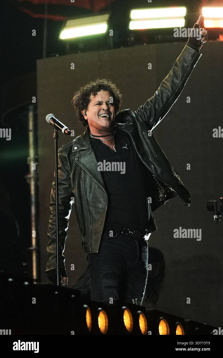 Colombian singer Carlos Vives performs during the Coca-Cola Flow Fest ...