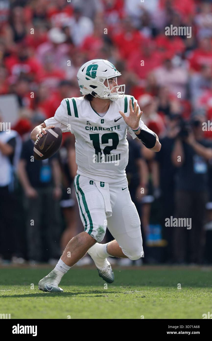 ATHENS, GA - NOVEMBER 22: Grayson Loftis #12 of the Charlotte 49ers ...