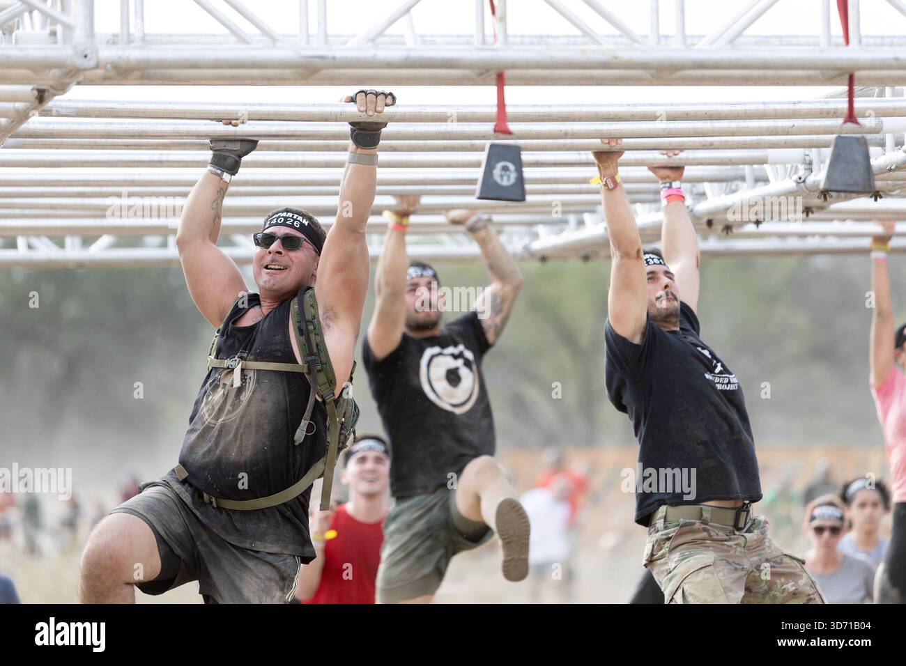 22 Nov 2025. Participants at the Monkey Bars obstacle during the 2025 ...