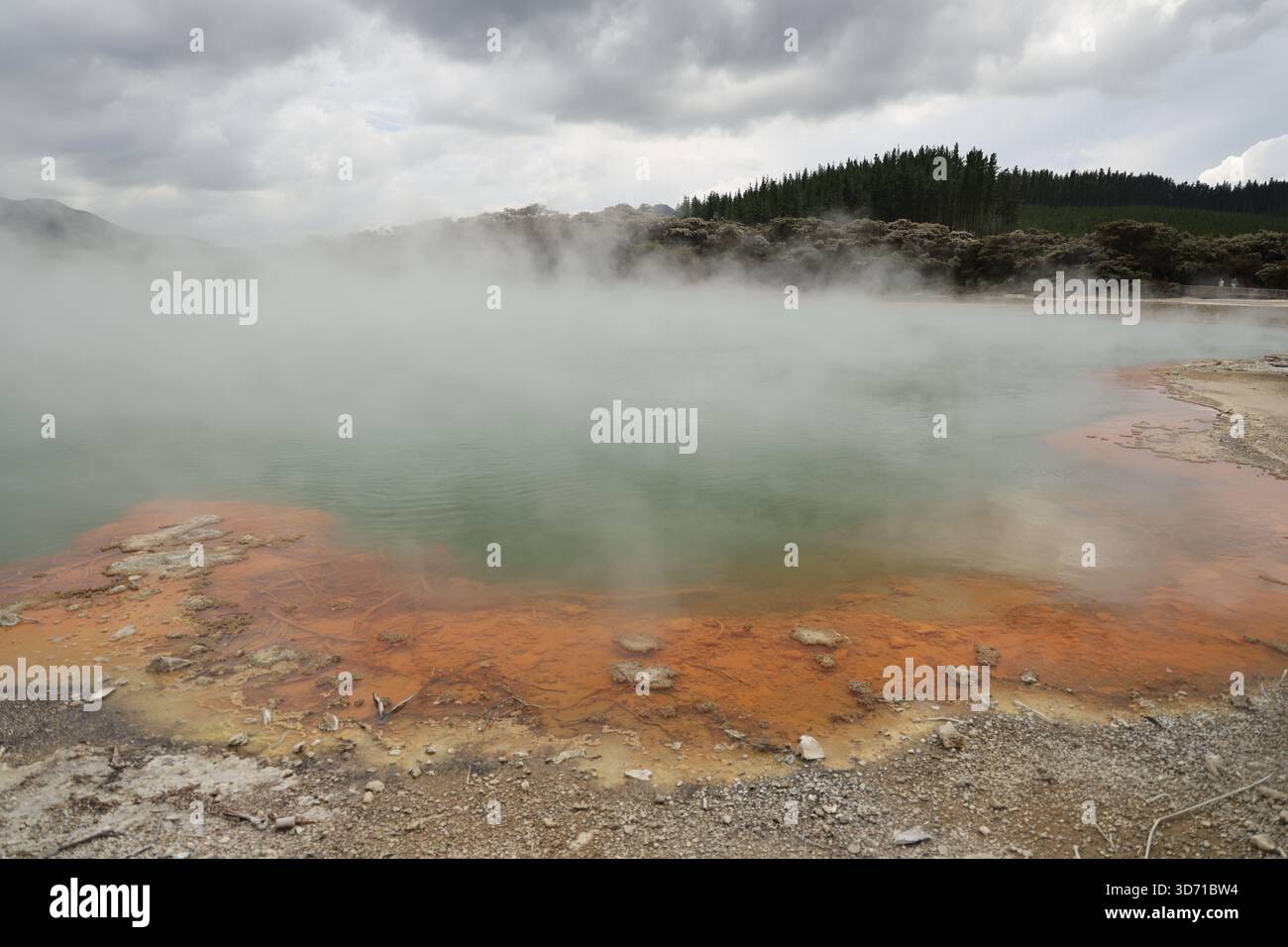 Waiotapu Thermal Wonderland Steaming Geothermal Lake Orange Mineral ...