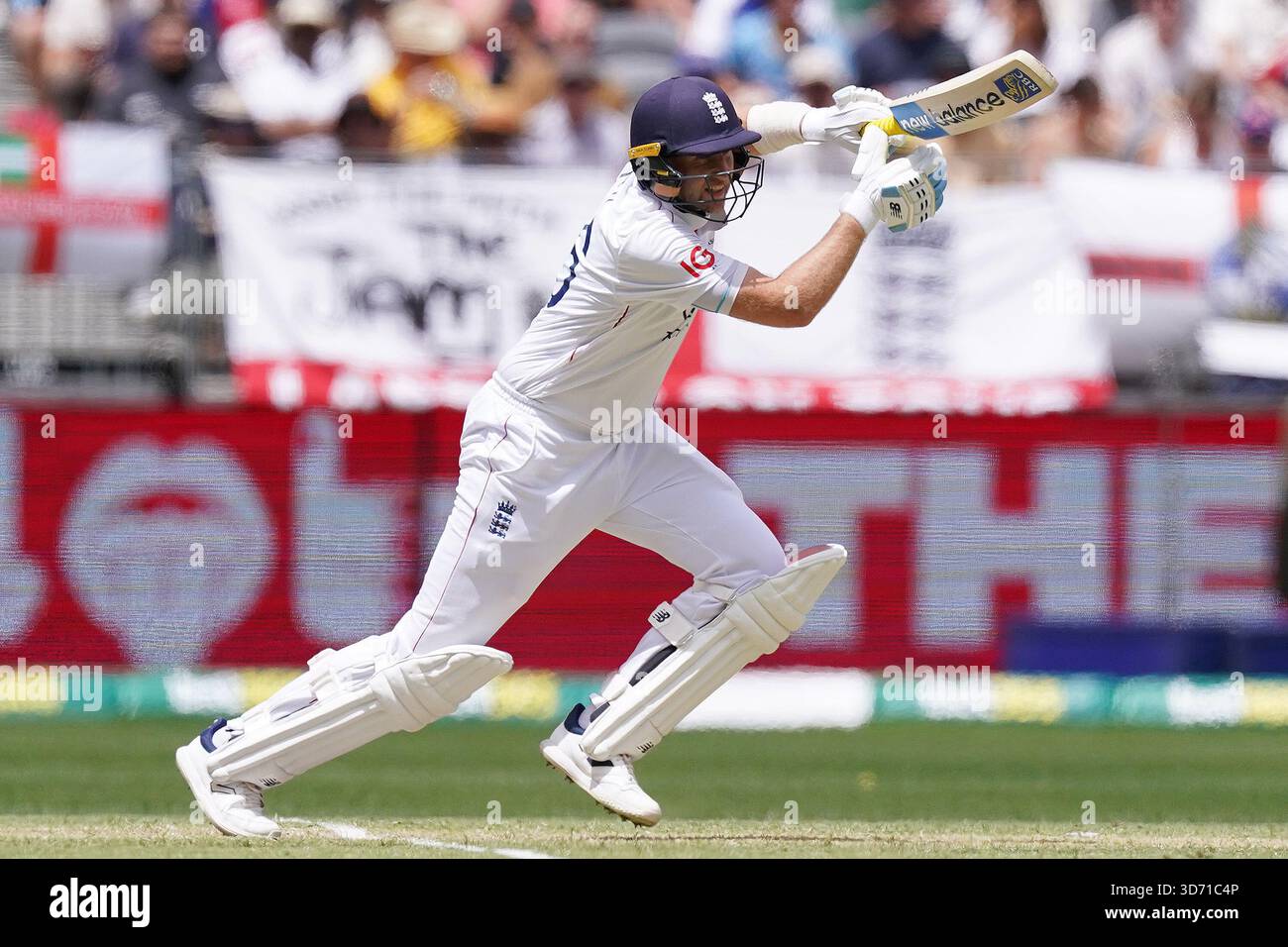 England’s Joe Root bats on day two of the first test of the NRMA ...