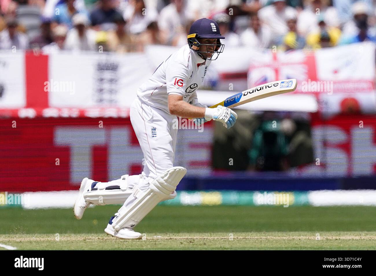 England’s Joe Root bats on day two of the first test of the NRMA ...