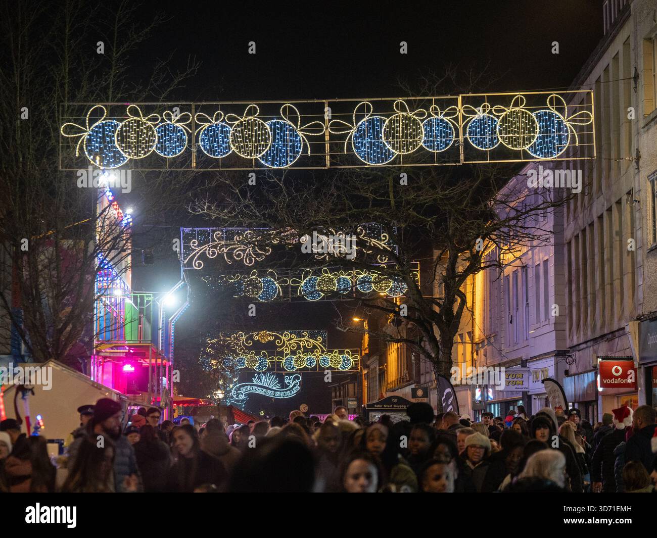 Stafford, UK. 22nd Nov 2025. Stafford Christmas Lights Switch On with ...