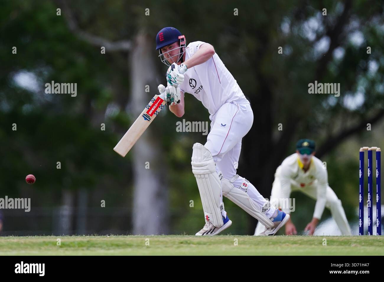 England Lions' Matthew Revis bats on day three of the tour match at the ...