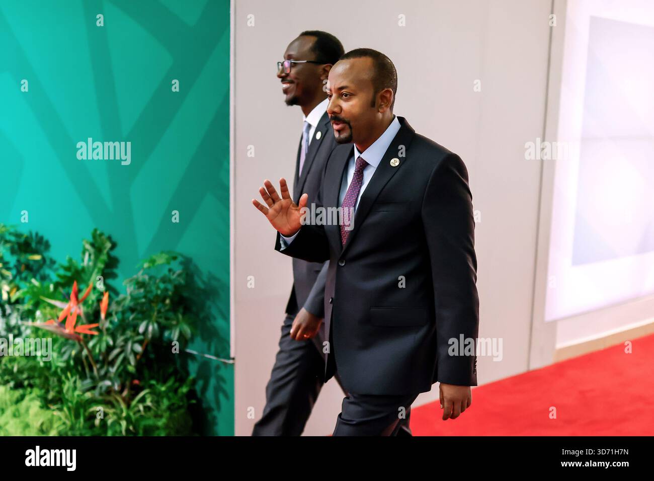 Ethiopia's Prime Minister Abiy Ahmed Ali, foreground, arrives for the ...