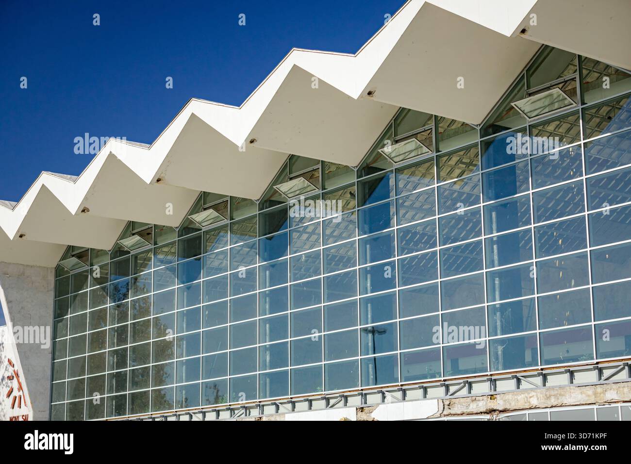 Novi Sad, Serbia - 11.01.2025: The railway station building with modern ...