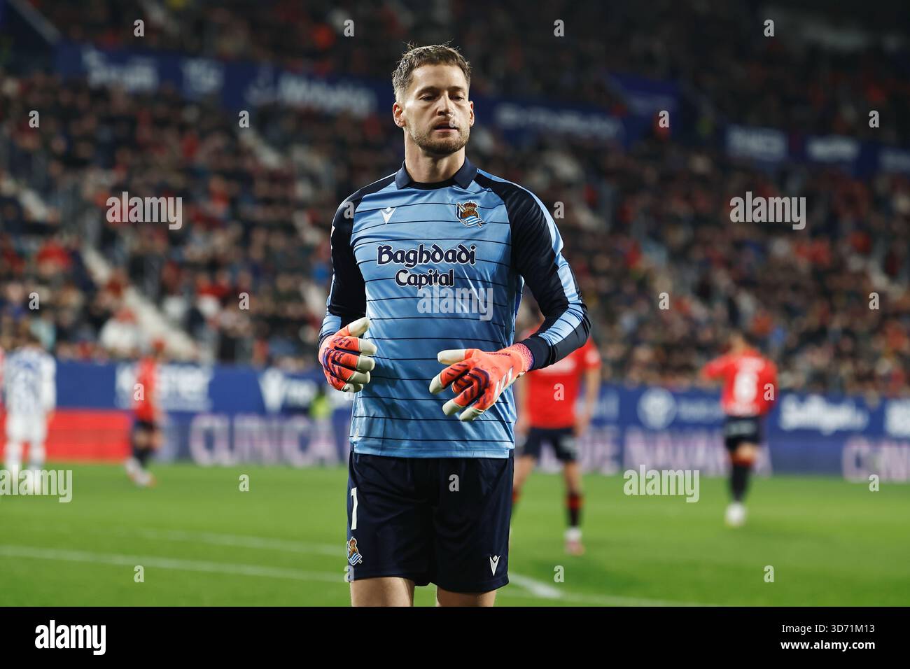 Pamplona, Spain. 22nd Nov, 2025. Alex Remiro (Sociedad) Football/Soccer ...