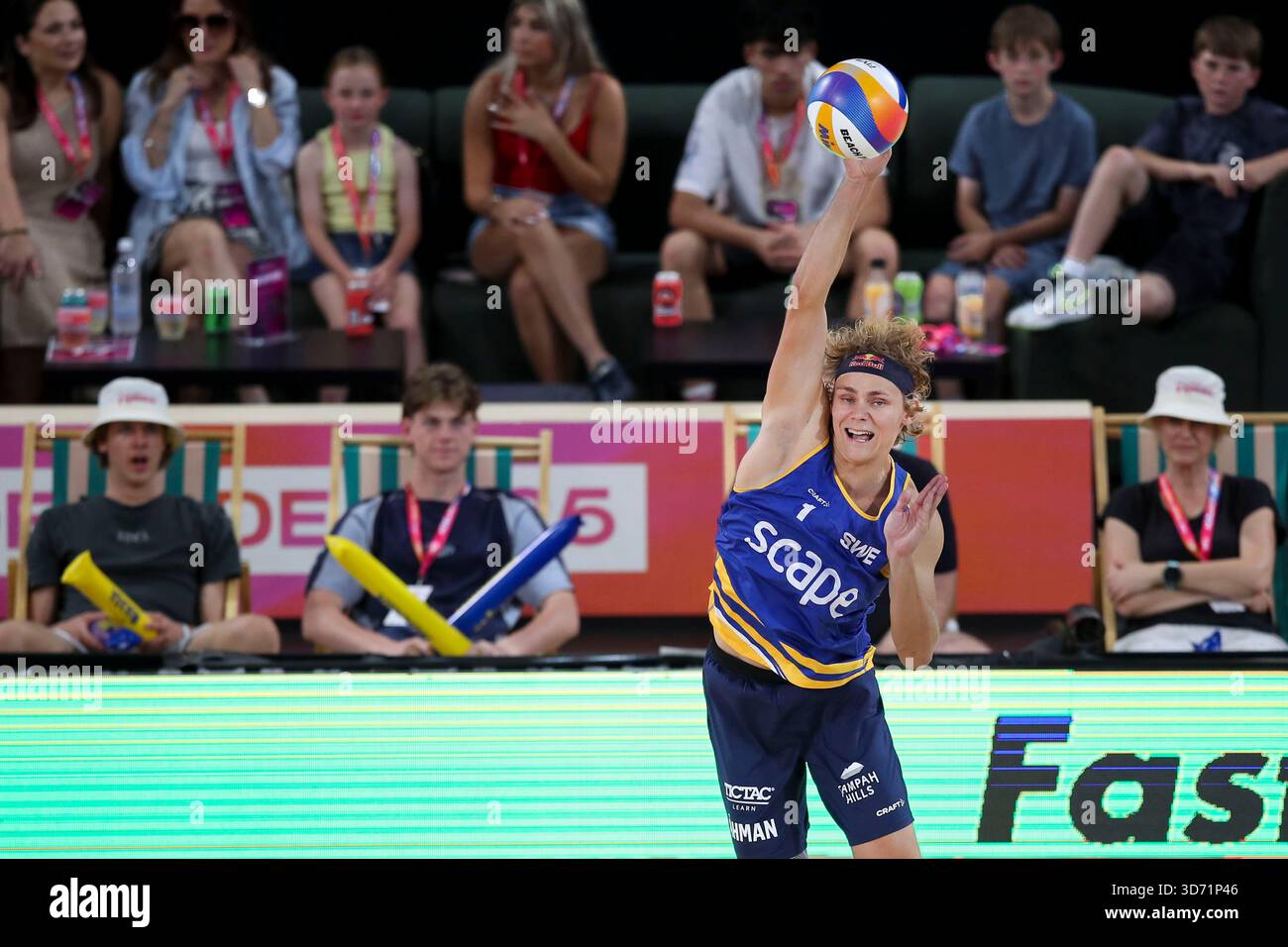 David Åhman (SWE) during the Men’s Final match of the Beach Volleyball ...