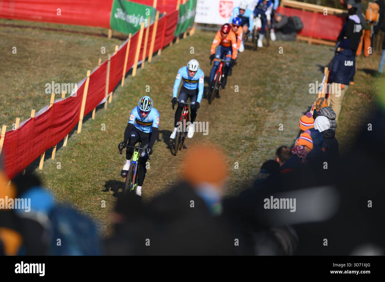 Riders pictured in action during the men U23 race at the World Cup ...