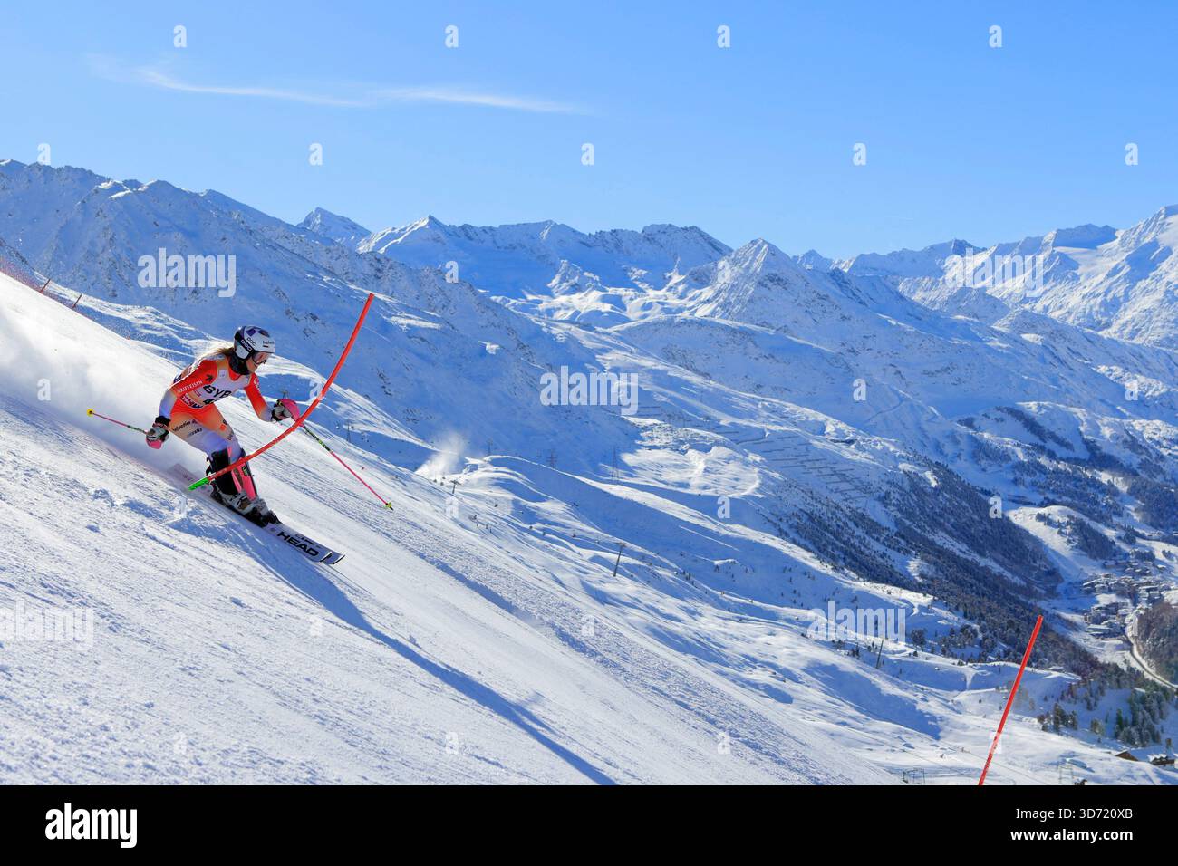Switzerland's Aline Danioth competes an alpine ski, women's World Cup ...