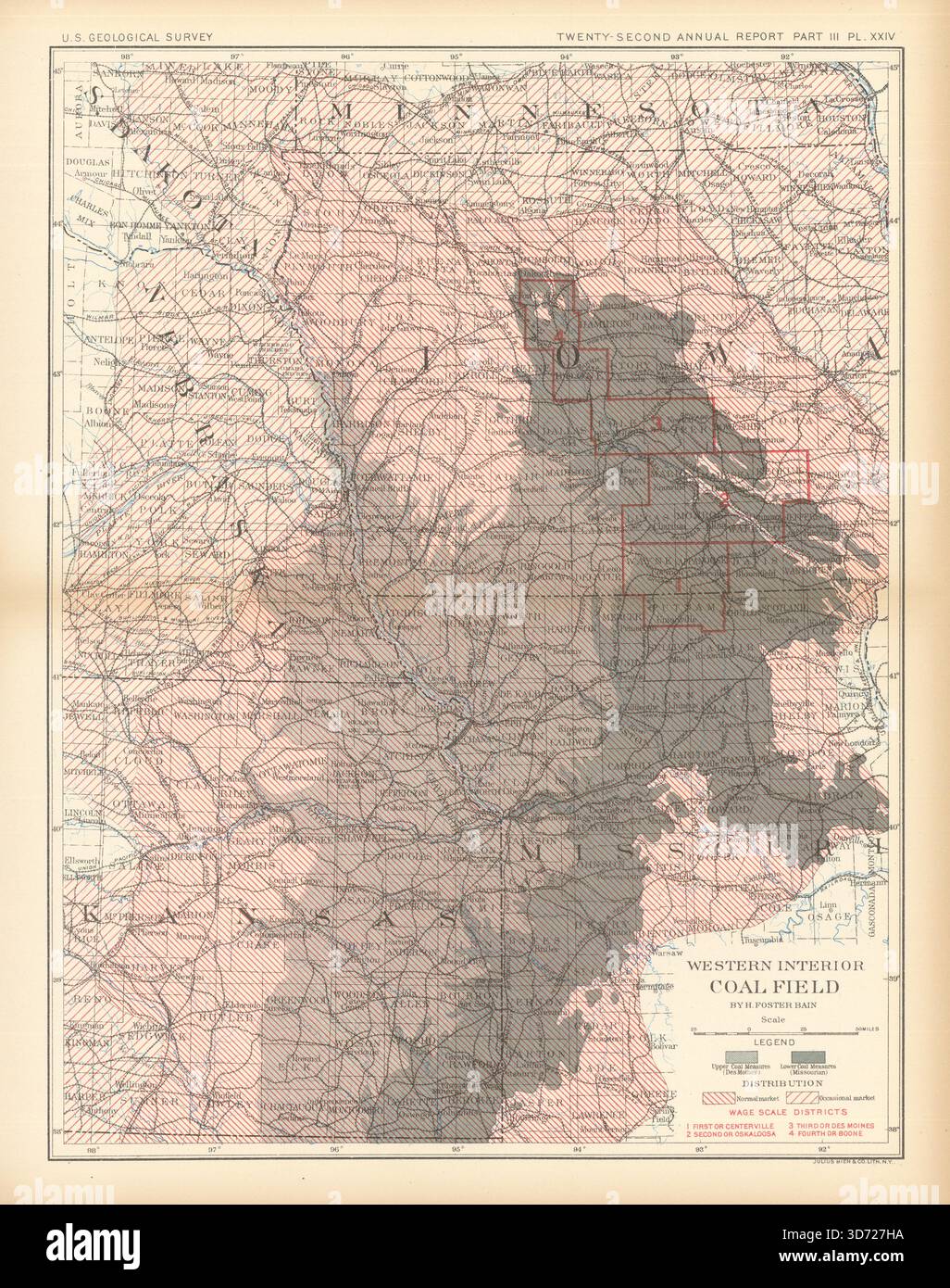 Western Interior coal field. Distribution & markets. Midwest. USGS 1902 ...