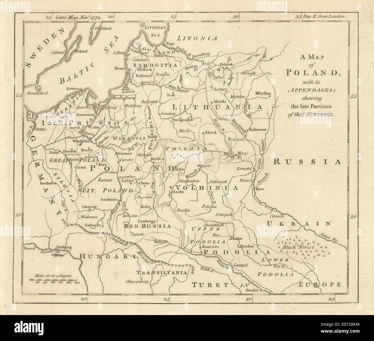 A Map of Poland, with its Appendages, shewing the late partition 1772 ...