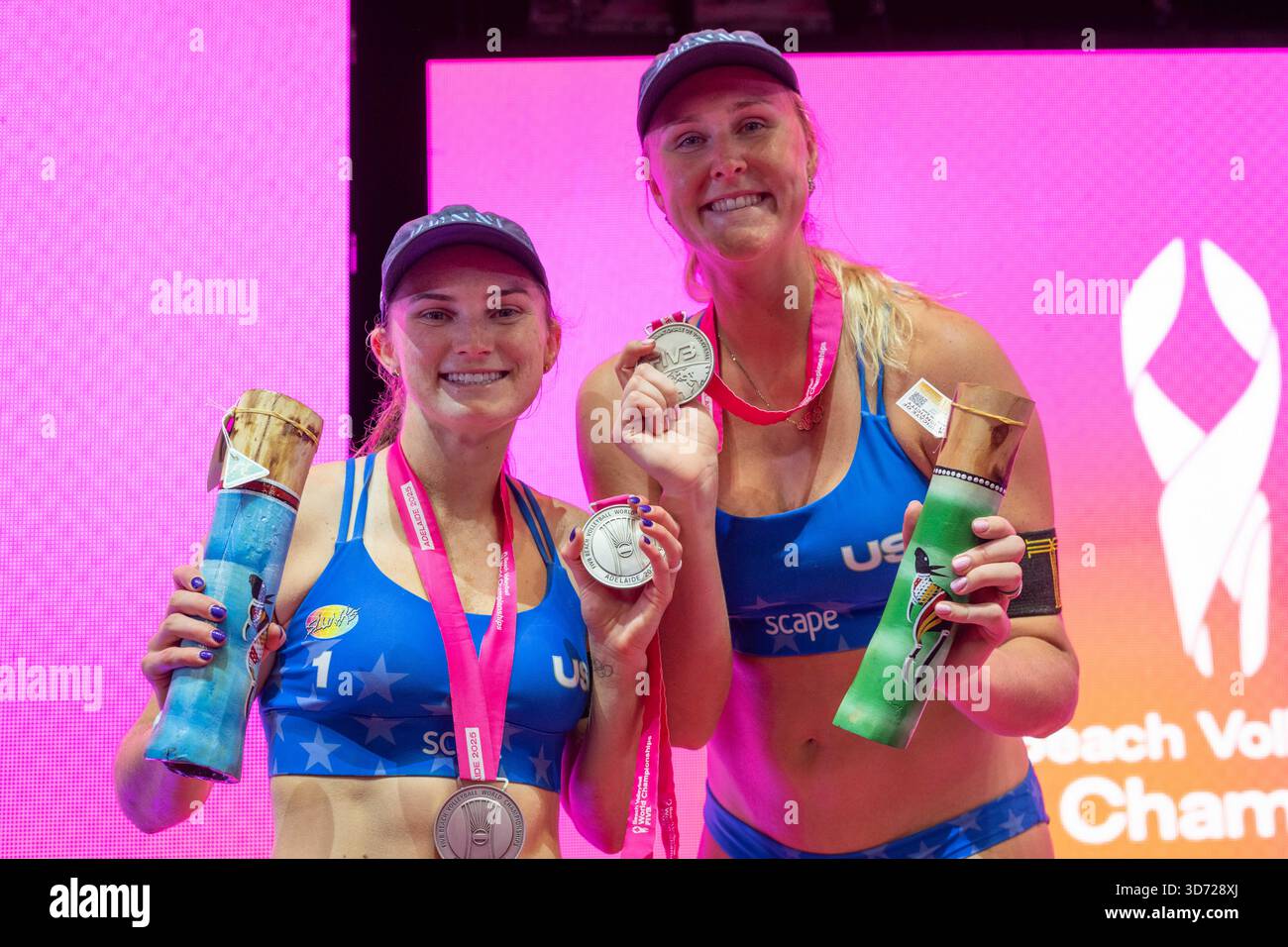 ADELAIDE, AUSTRALIA - NOVEMBER 23: Kristen Nuss (Player 1 - USA), Taryn ...