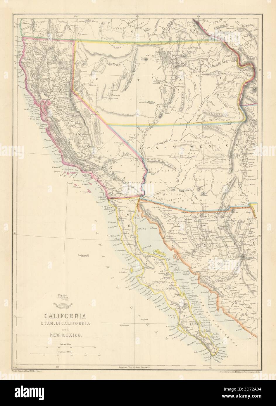 BAJA/CALIFORNIA, UTAH & NEW MEXICO TERRITORIES. Pre-Nevada. ETTLING ...