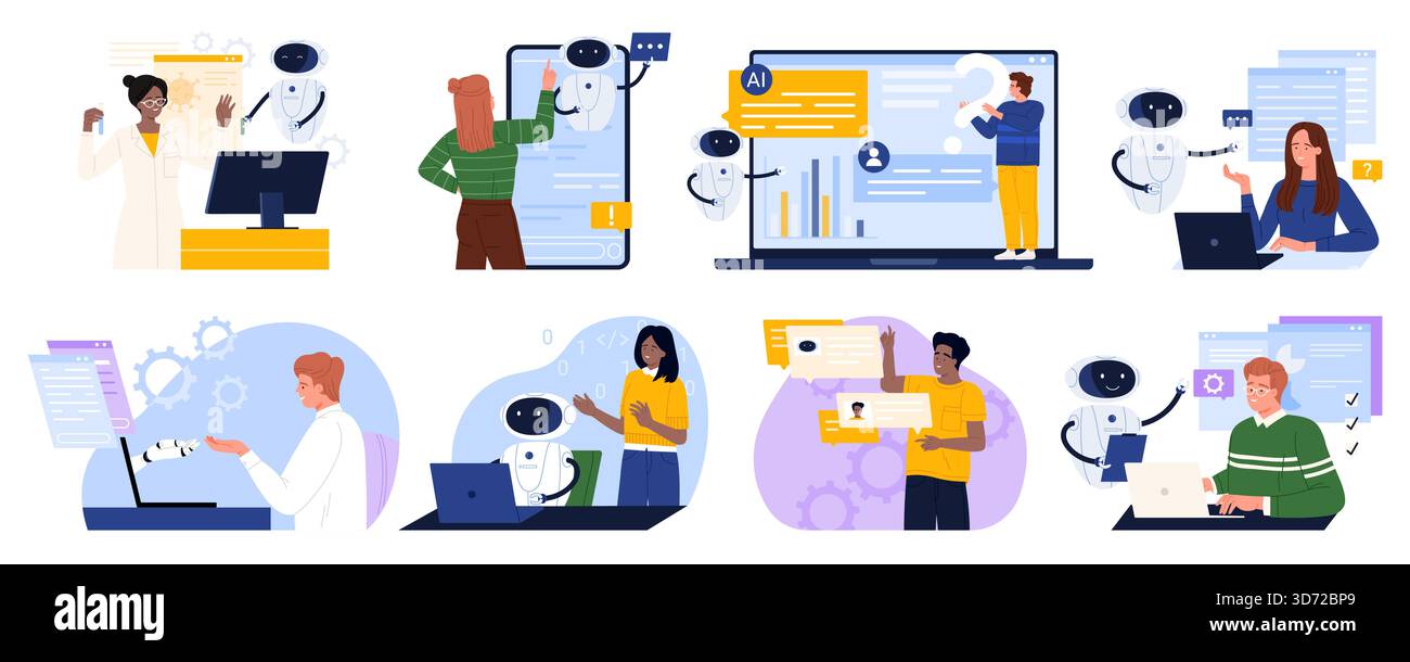 People collaborate with AI bots for programming, analytics, research ...