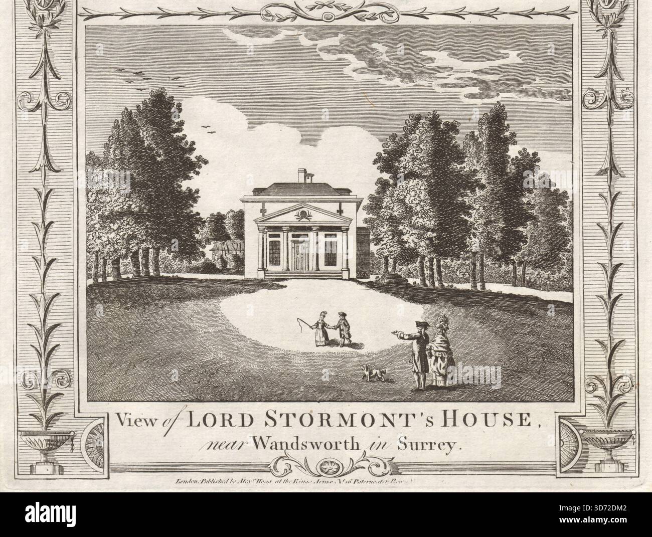 View of Lord Stormont's house, West Hill, Wandsworth, London. WALPOOLE ...