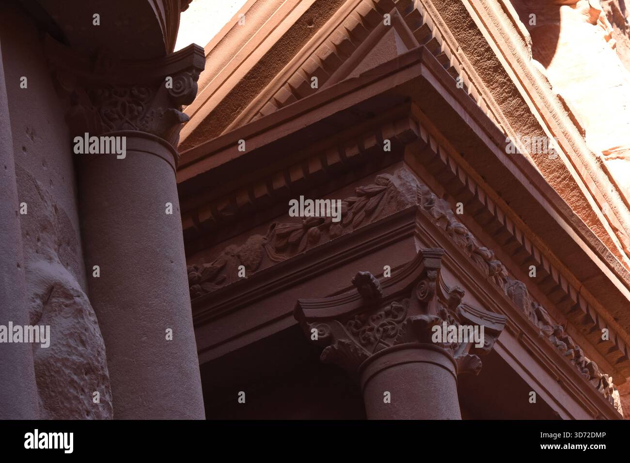 A close view highlights the stunning details of columns and carvings ...