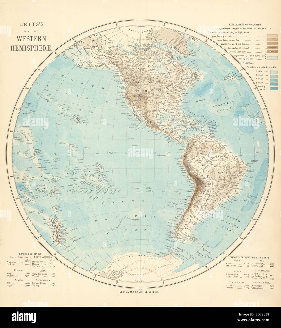 WESTERN HEMISPHERE. The Americas; Pacific Ocean; New Zealand. LETTS ...