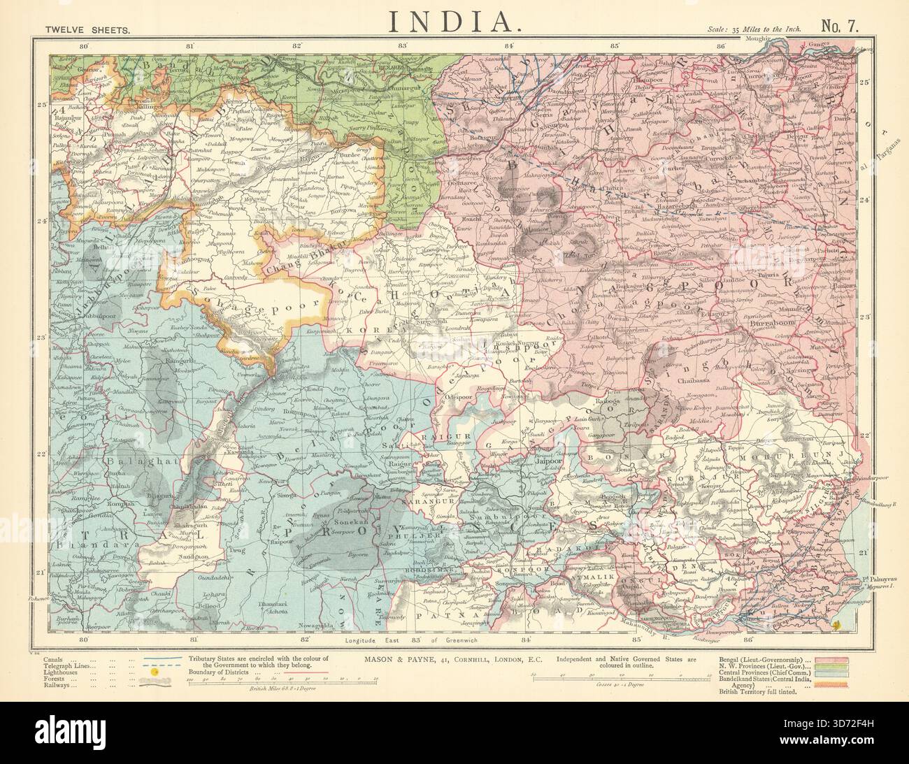 CENTRAL BRITISH INDIA Bengal Central Provinces Bandelkand. Railways ...