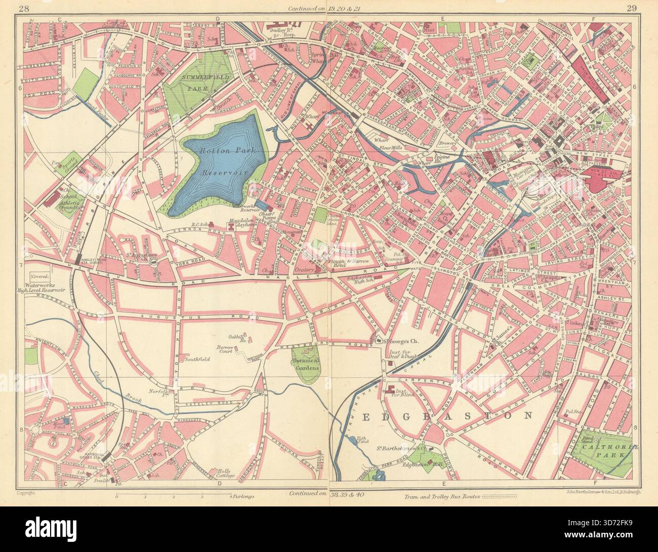 BIRMINGHAM WEST Edgbaston Harborne New Street Ladywood Rotton Park 1945 ...