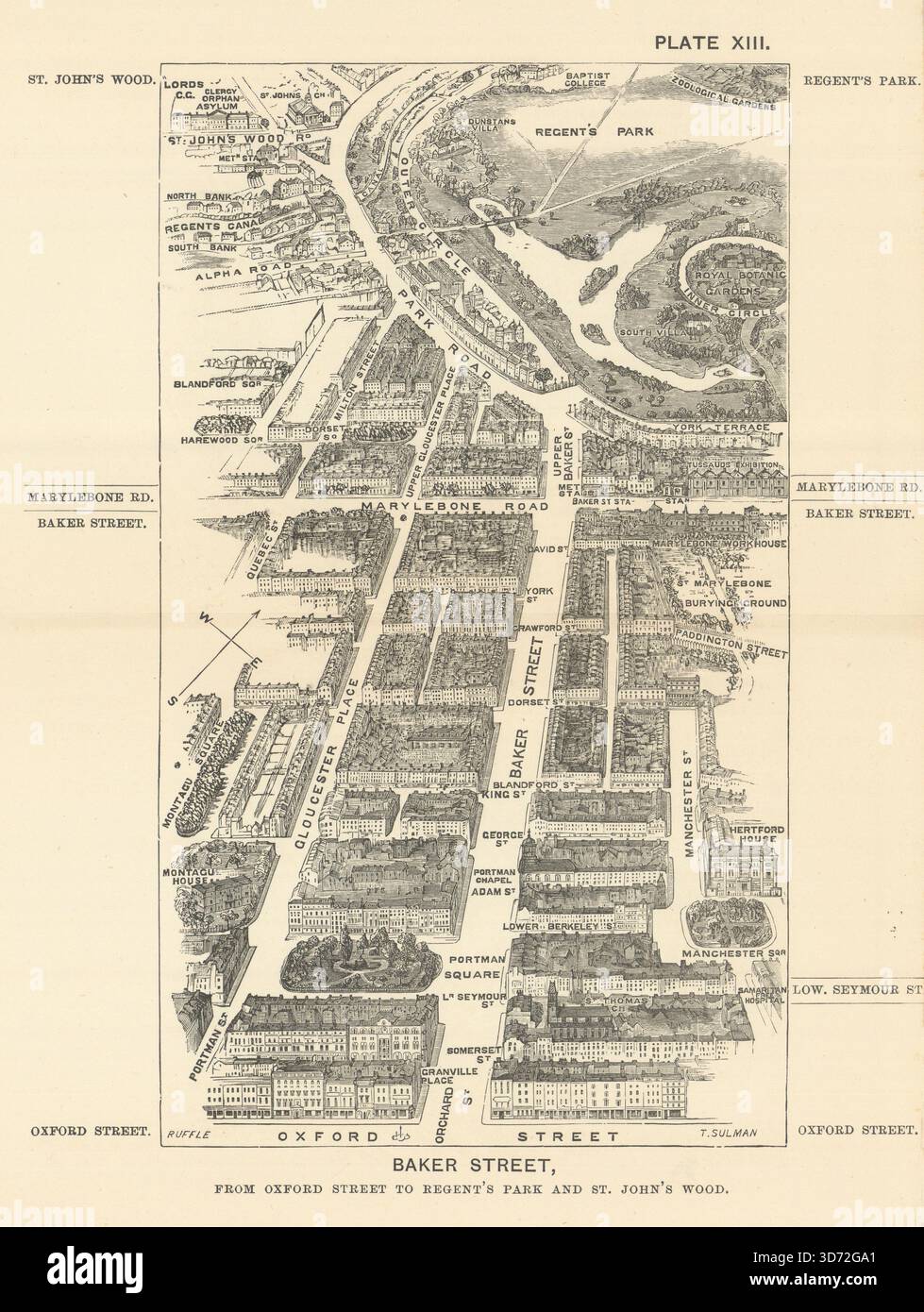 Baker Street bird's eye view. Regent’s Park & St. John’s Wood. SULMAN ...