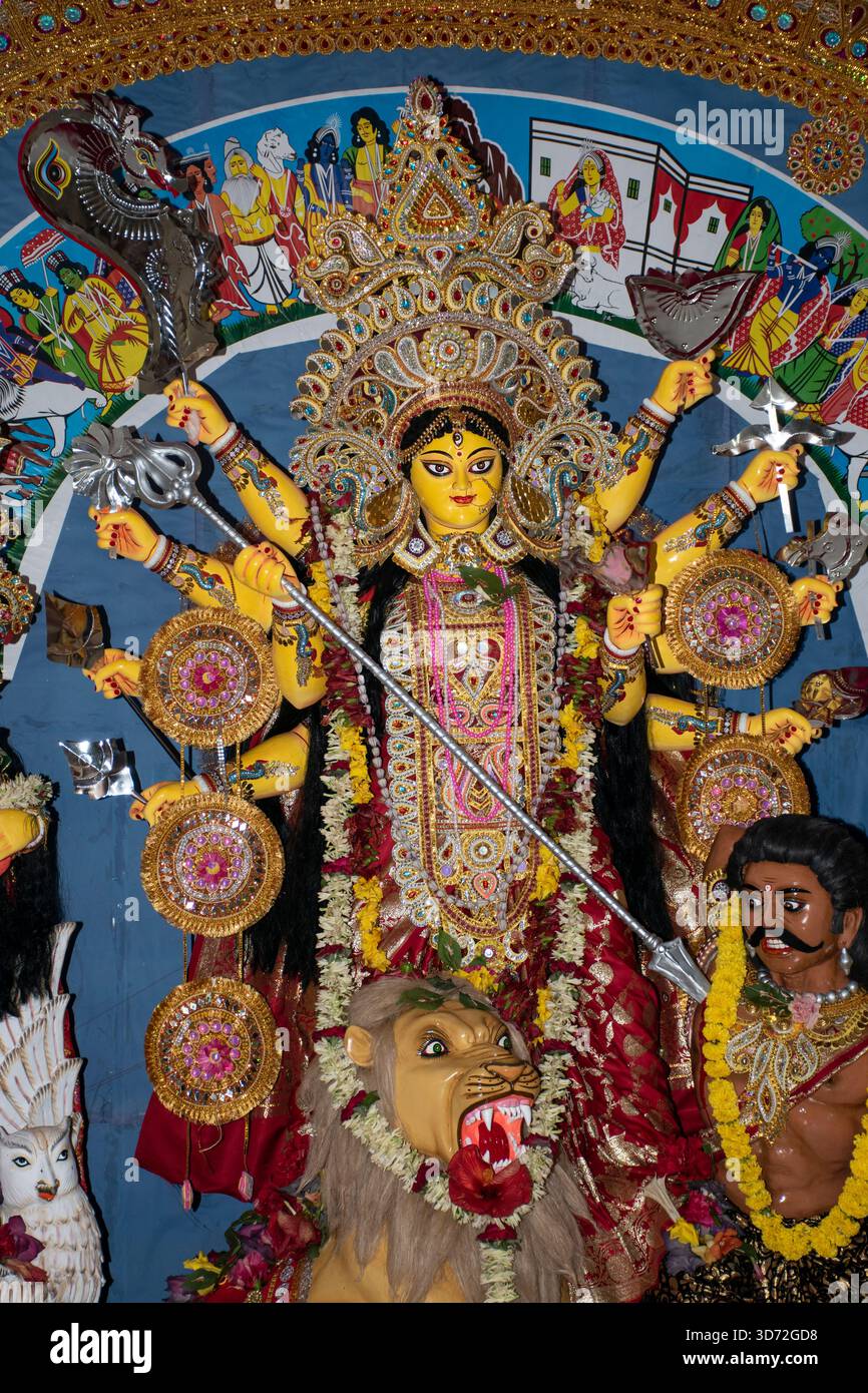 Idol of Goddess Durga in Durga Puja 2025 organized by Ram Krishna ...
